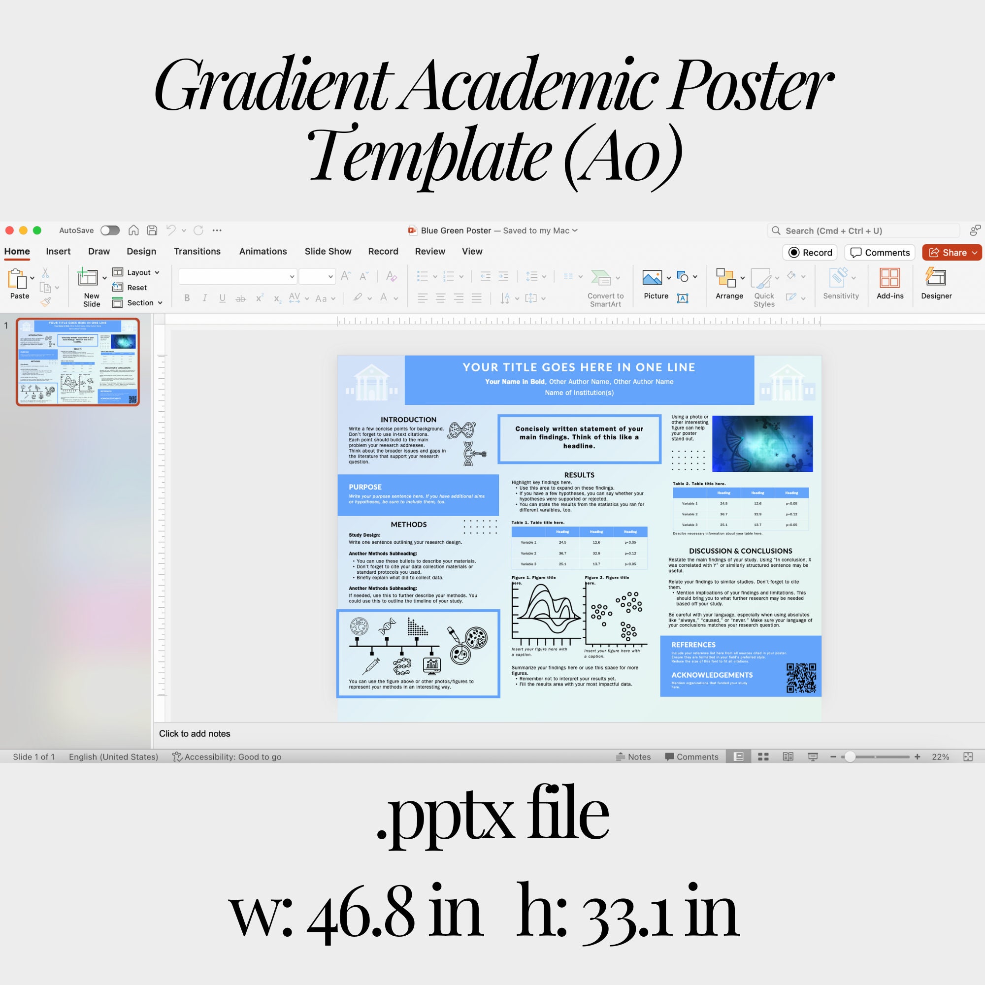 Gradient Academic Poster Template A0, Powerpoint Template for ...