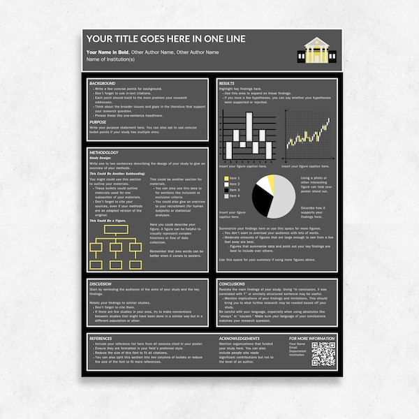 Purple and Orange Academic Poster Template A0, Powerpoint Template for ...