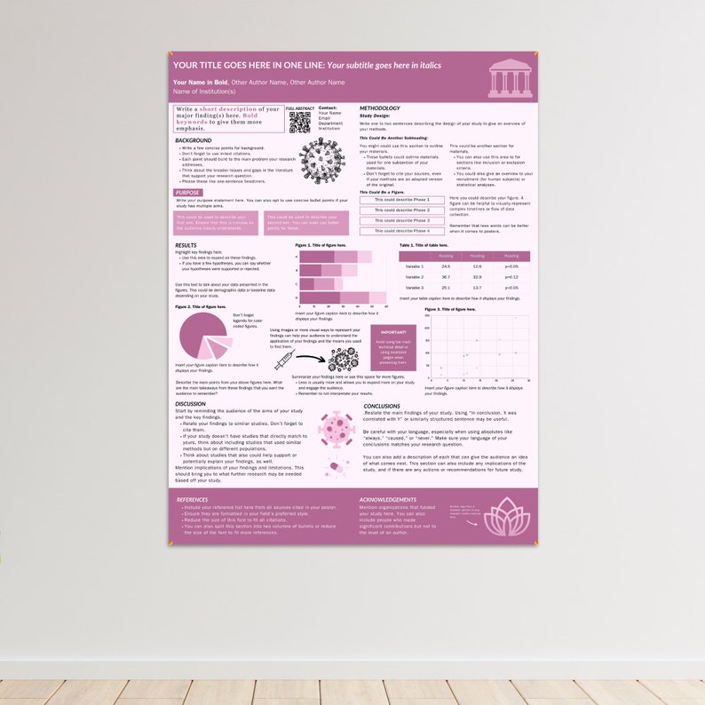 Pink Magenta Vertical Poster Template A0, Powerpoint Template for ...