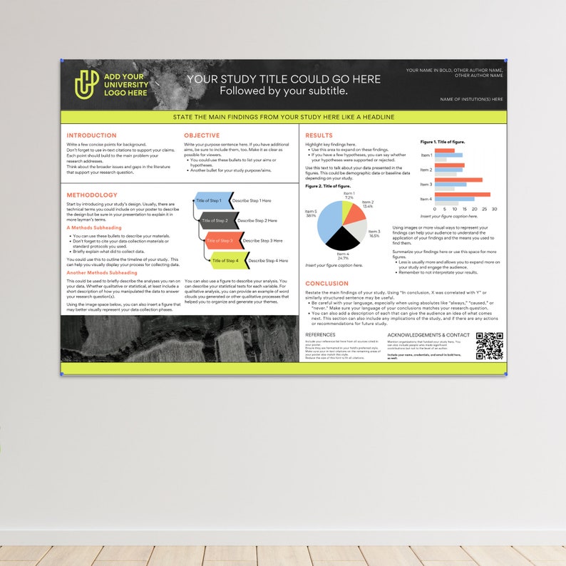Neon Green Modern Academic Poster Template A0, Powerpoint Template for ...