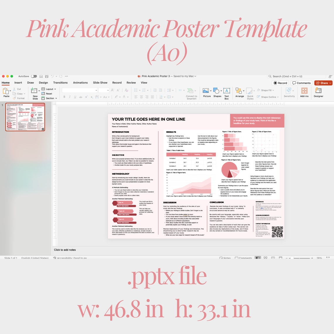 Pink Academic Scientific Research A0 Poster, Editable Template ...
