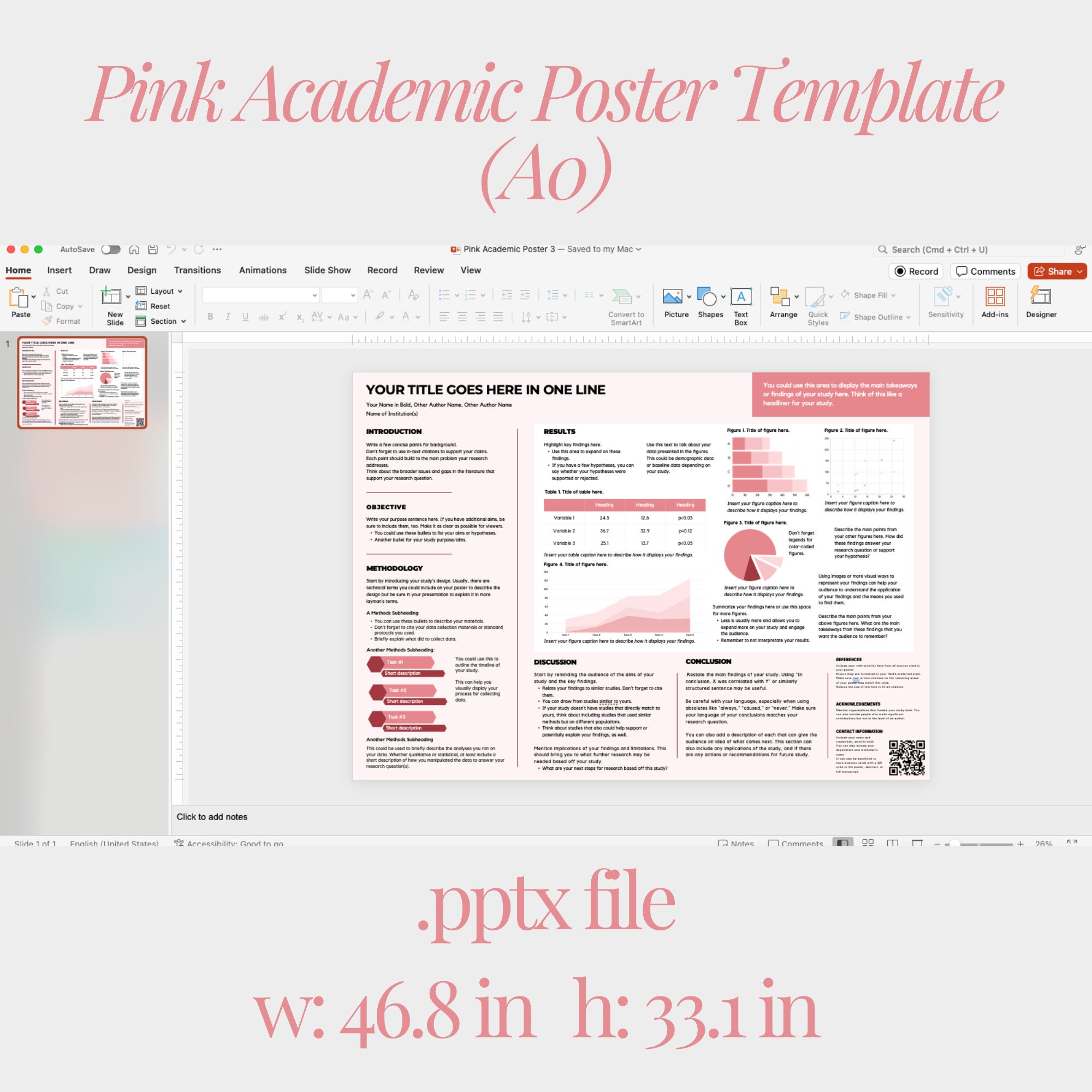 Pink Academic Scientific Research A0 Poster, Editable Template ...