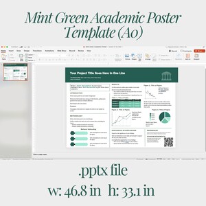 Green Academic Poster Template A0, Powerpoint Template for Scientific ...
