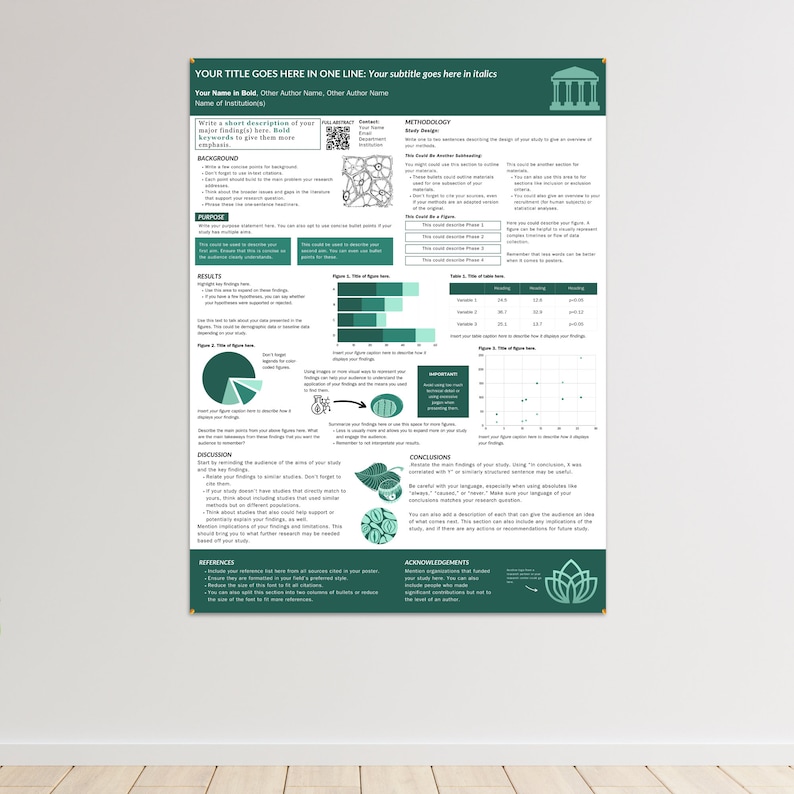 Green Vertical Academic Poster Template, Scientific Conference (PPTX ...
