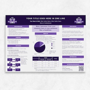 Dark Purple Academic Poster Template A0, Powerpoint Template for ...