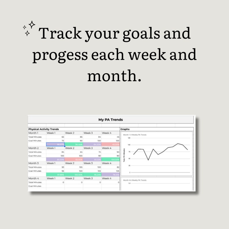 Physical Activity Log & Tracker Google Sheets (digital Download) - Etsy