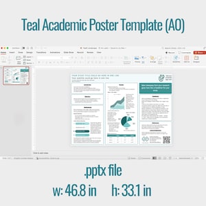 Teal Academic Poster Template A0, Powerpoint Template for Scientific ...
