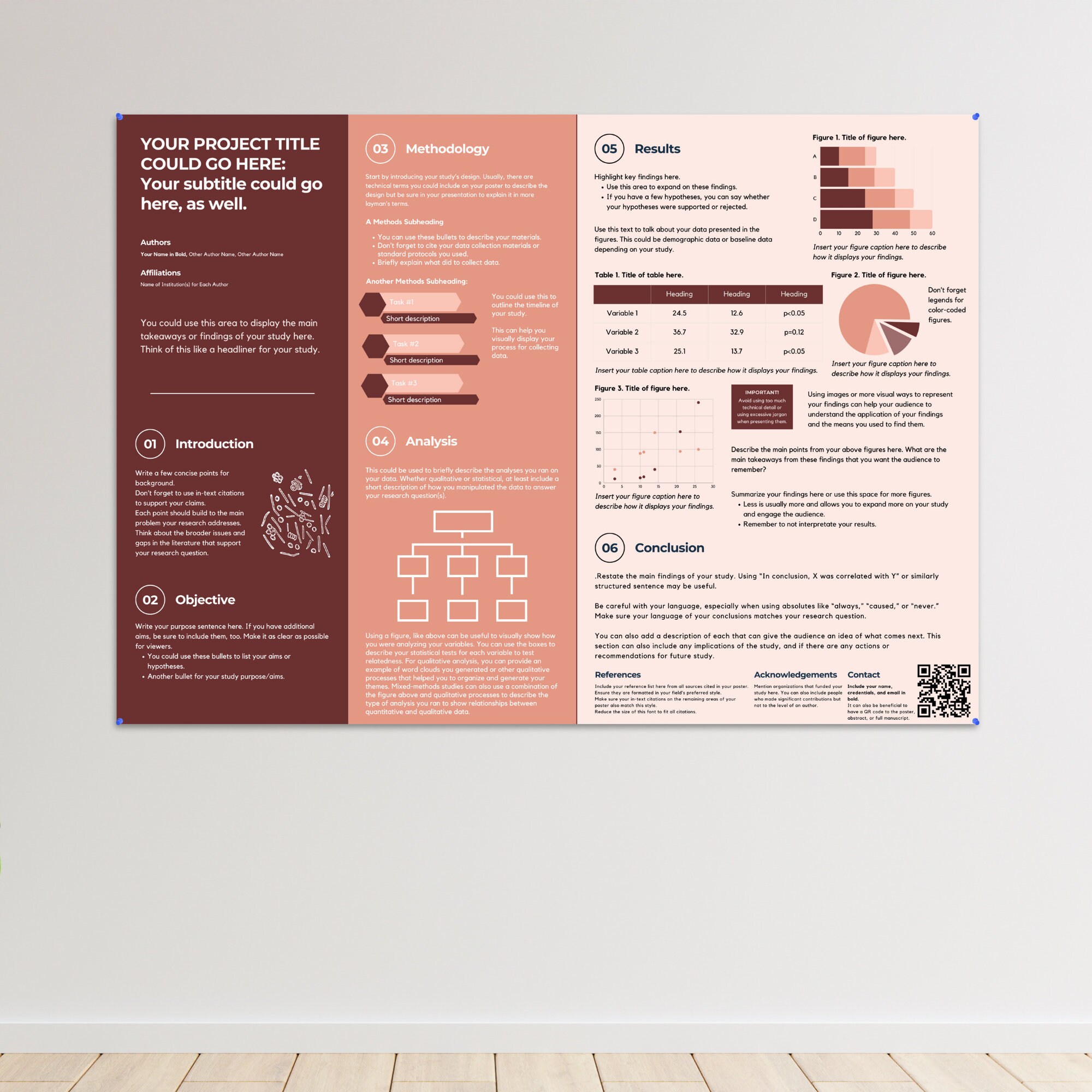 Pink Mauve Academic Poster Template A0, Powerpoint Template for ...