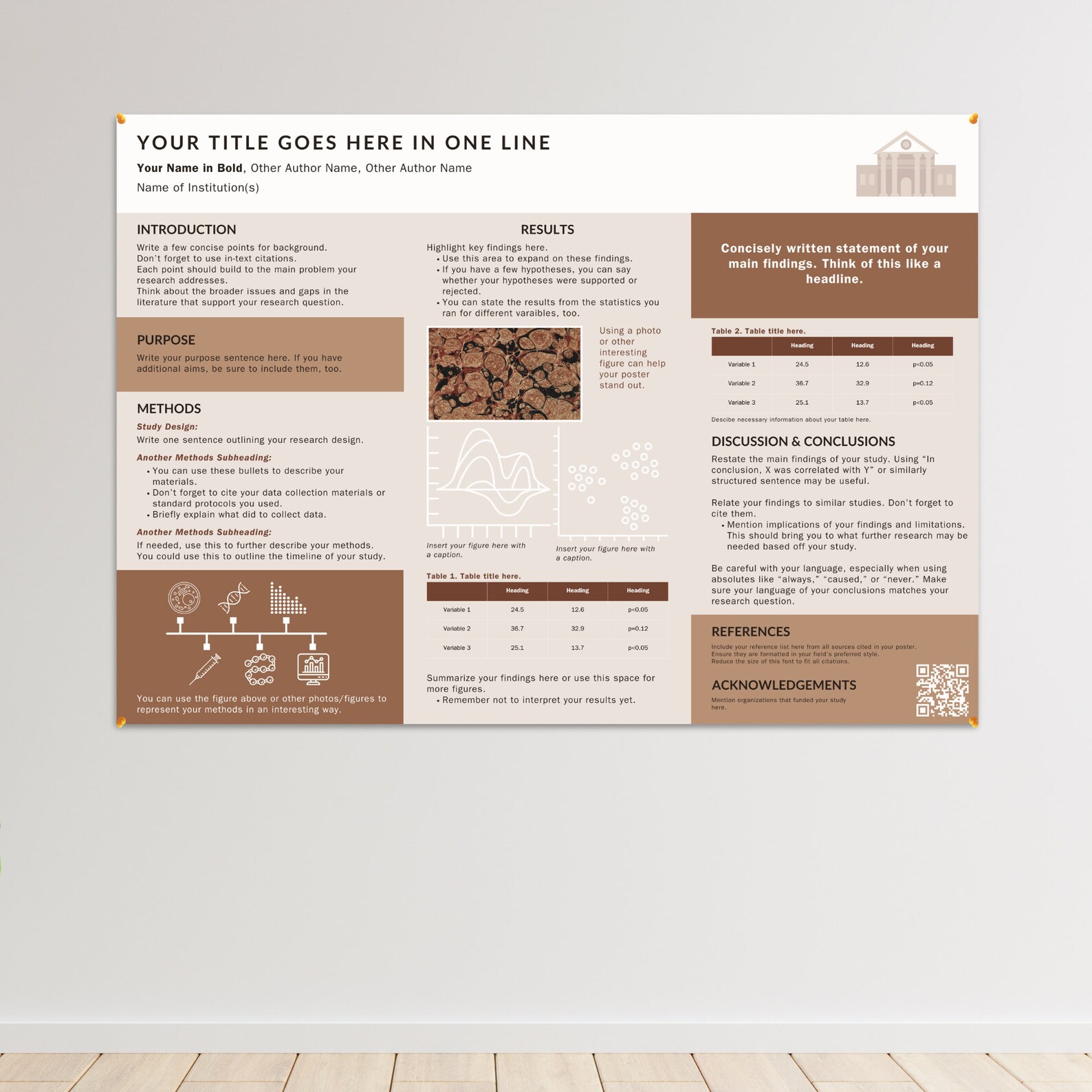 Neutral Academic Poster Template A0, Powerpoint Template for Scientific ...