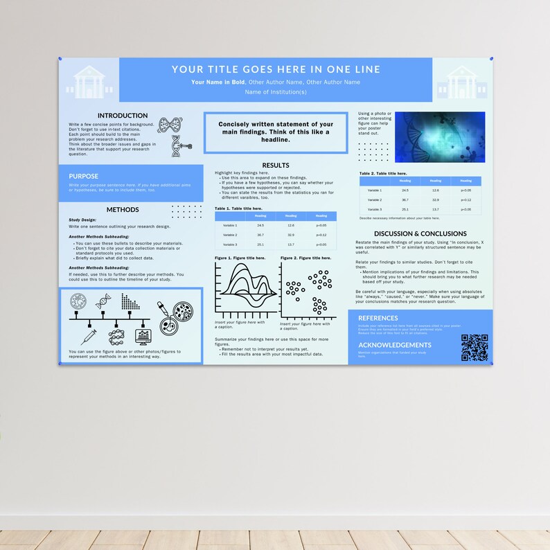 Academic Research Poster Template, Gradient Powerpoint (PPTX Digital ...