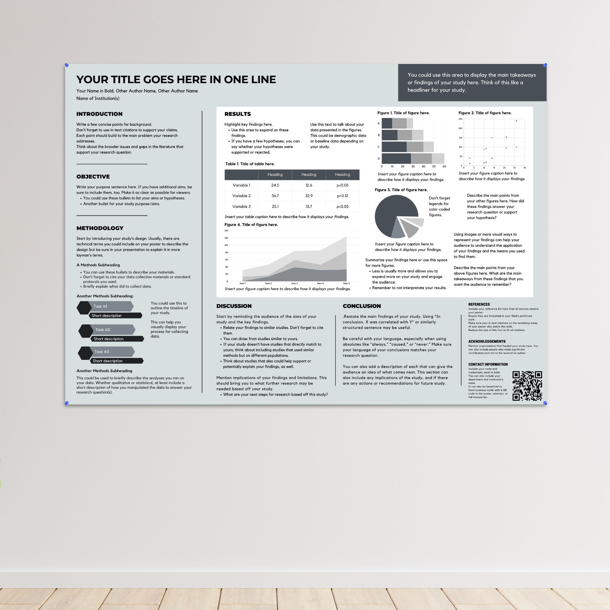 Neutral Gray Academic Poster Template A0, Powerpoint Template for ...