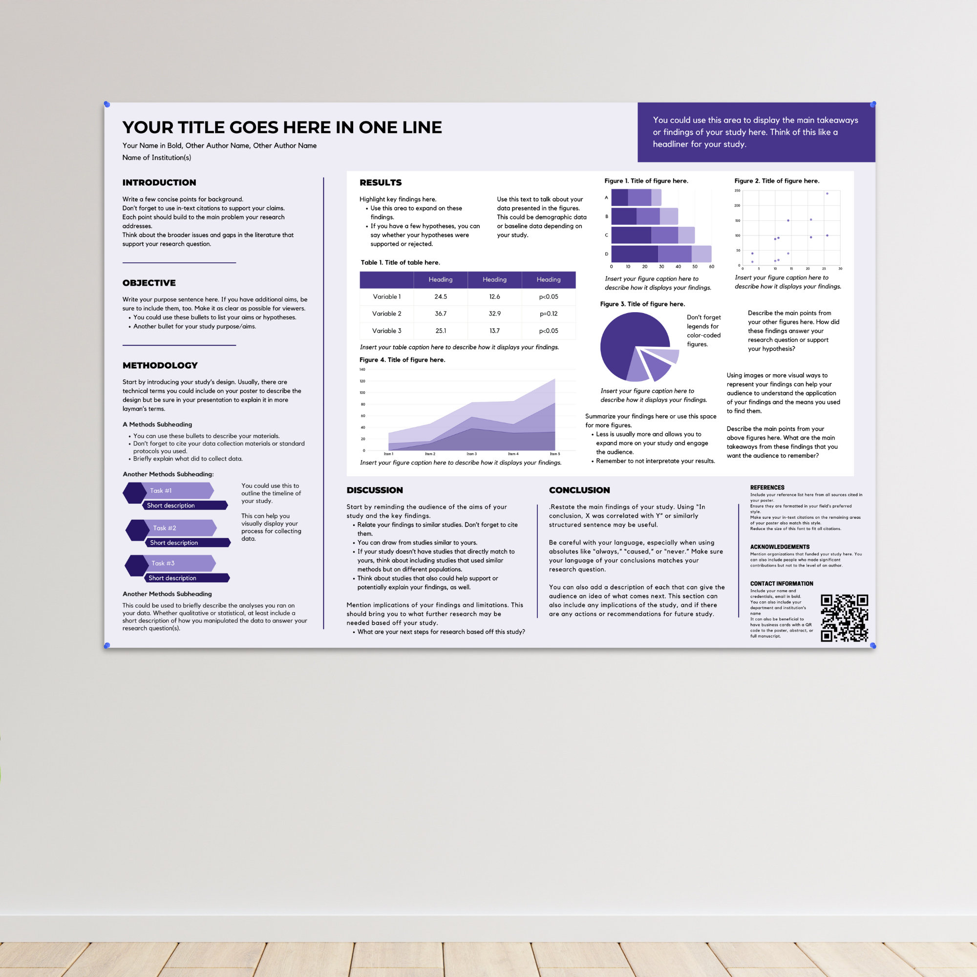 Purple Academic Poster Template, Scientific Conference Presentation ...