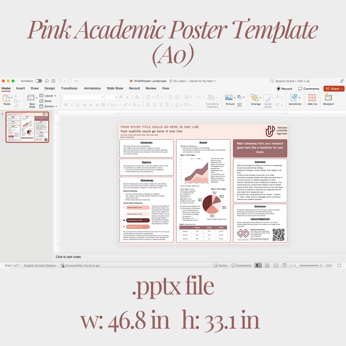 Pink Mauve Research Poster Template, Scientific Conference (PPTX File ...