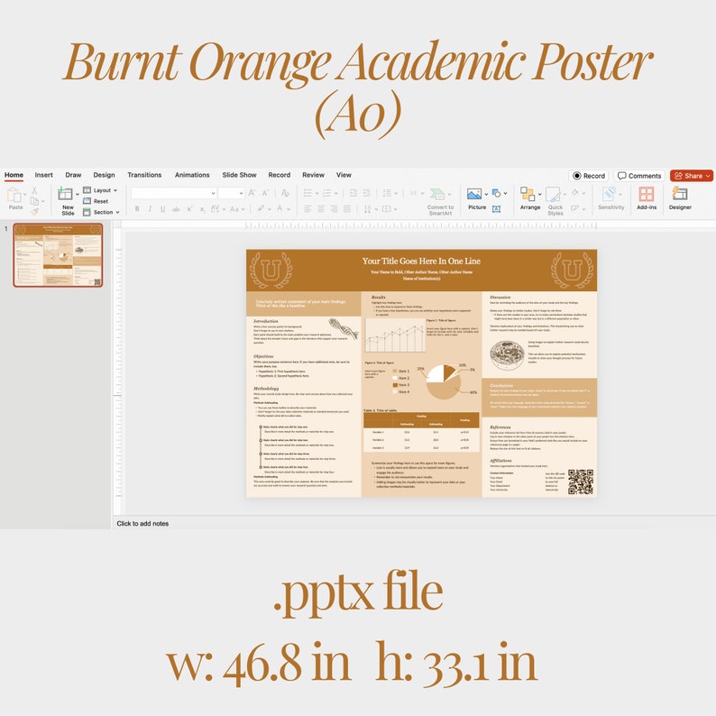 Orange Academic Poster Template A0, Powerpoint Template for Scientific ...