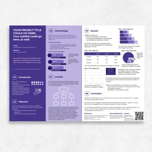 Purple Academic Poster Template A0, Powerpoint Template for Scientific ...