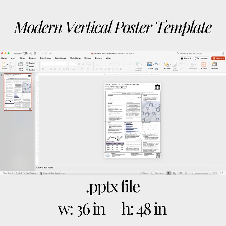 Modern Vertical Academic Poster Template A0, Powerpoint Template for ...