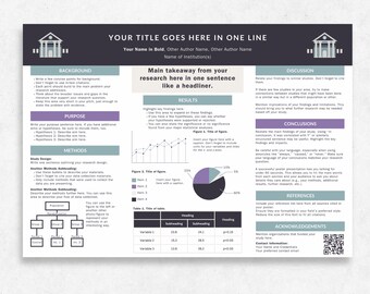 Dark Blue Academic Poster Template A0, Powerpoint Template for ...