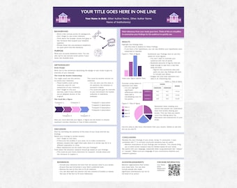 Dark Purple Academic Poster Template A0, Powerpoint Template for ...