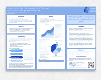 Dark Blue Academic Poster Template A0, Powerpoint Template for ...