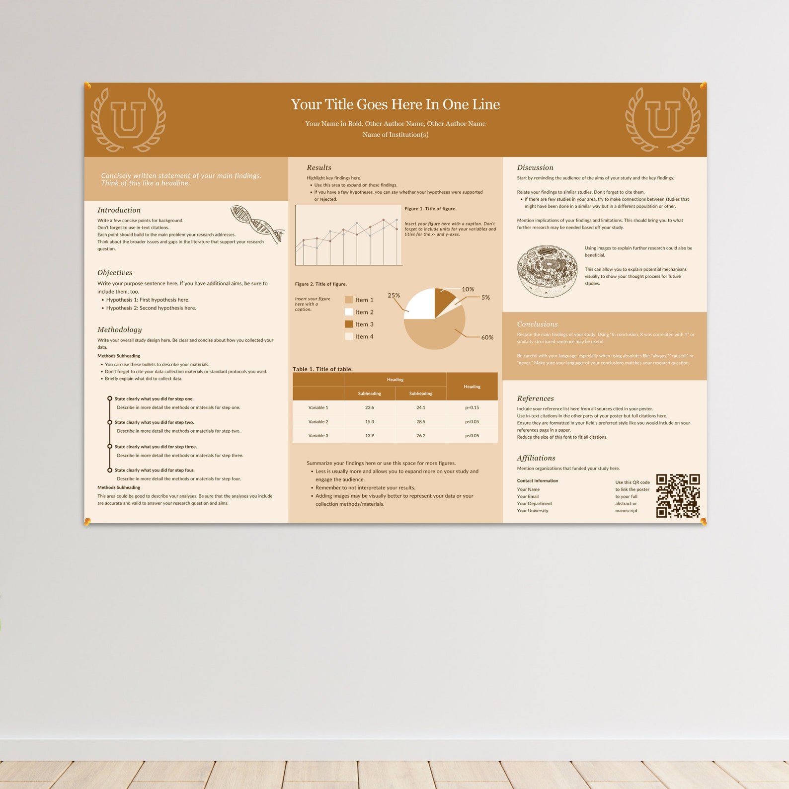 Orange Academic Poster Template A0, Powerpoint Template for Scientific ...