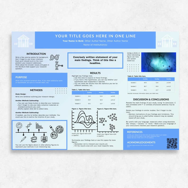 Academic Research Poster Template, Gradient Powerpoint (PPTX Digital ...