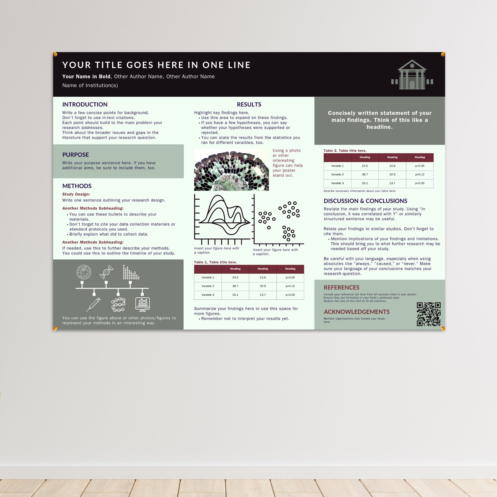 Dark Academia Research Poster Template, Scientific Conference ...