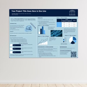 Blue Academic Poster Template, Research Conference (PPTX Digital ...
