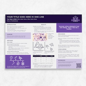 Purple Academic Poster Template, Scientific Conference PPT (digital ...