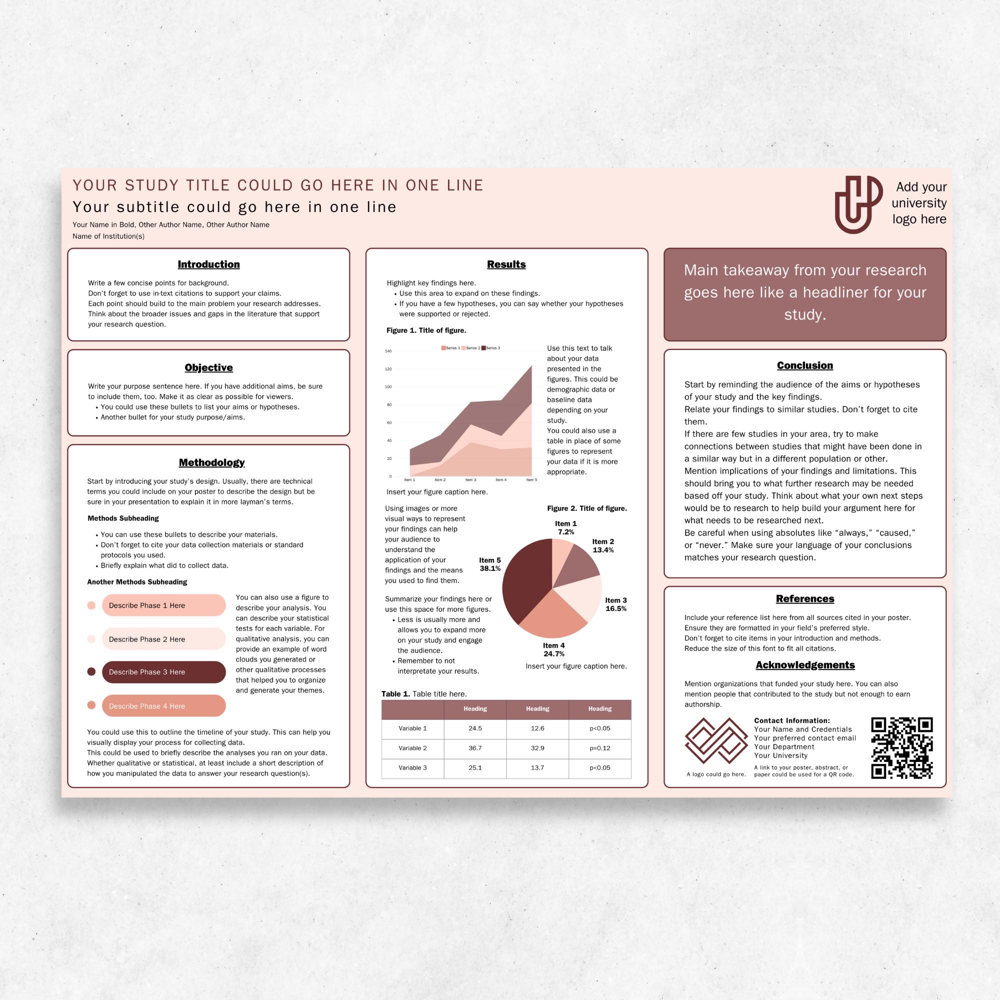 Pink Mauve Academic Poster Template A0, Powerpoint Template for ...