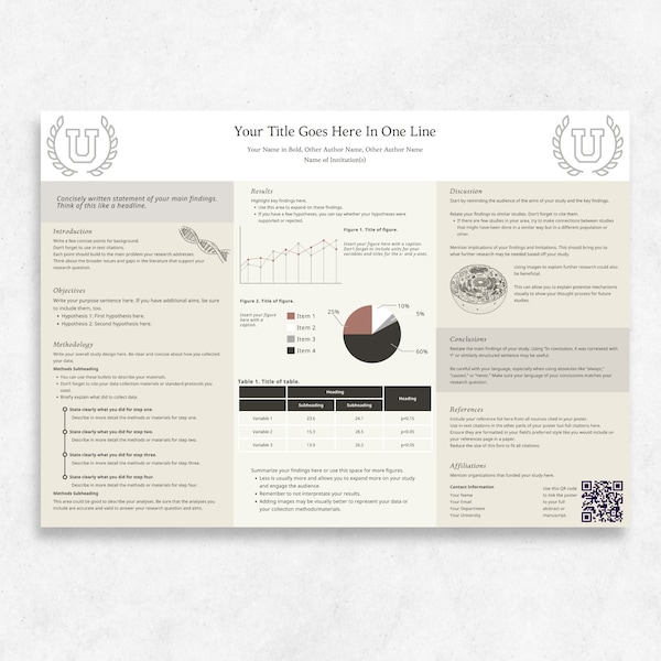 Purple and Orange Academic Poster Template A0, Powerpoint Template for ...