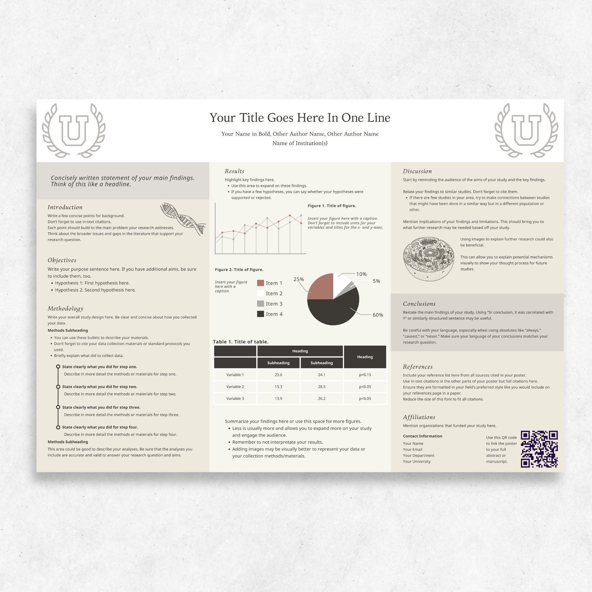 Modern Academic Poster Template, Scientific Conference (PPTX Digital ...