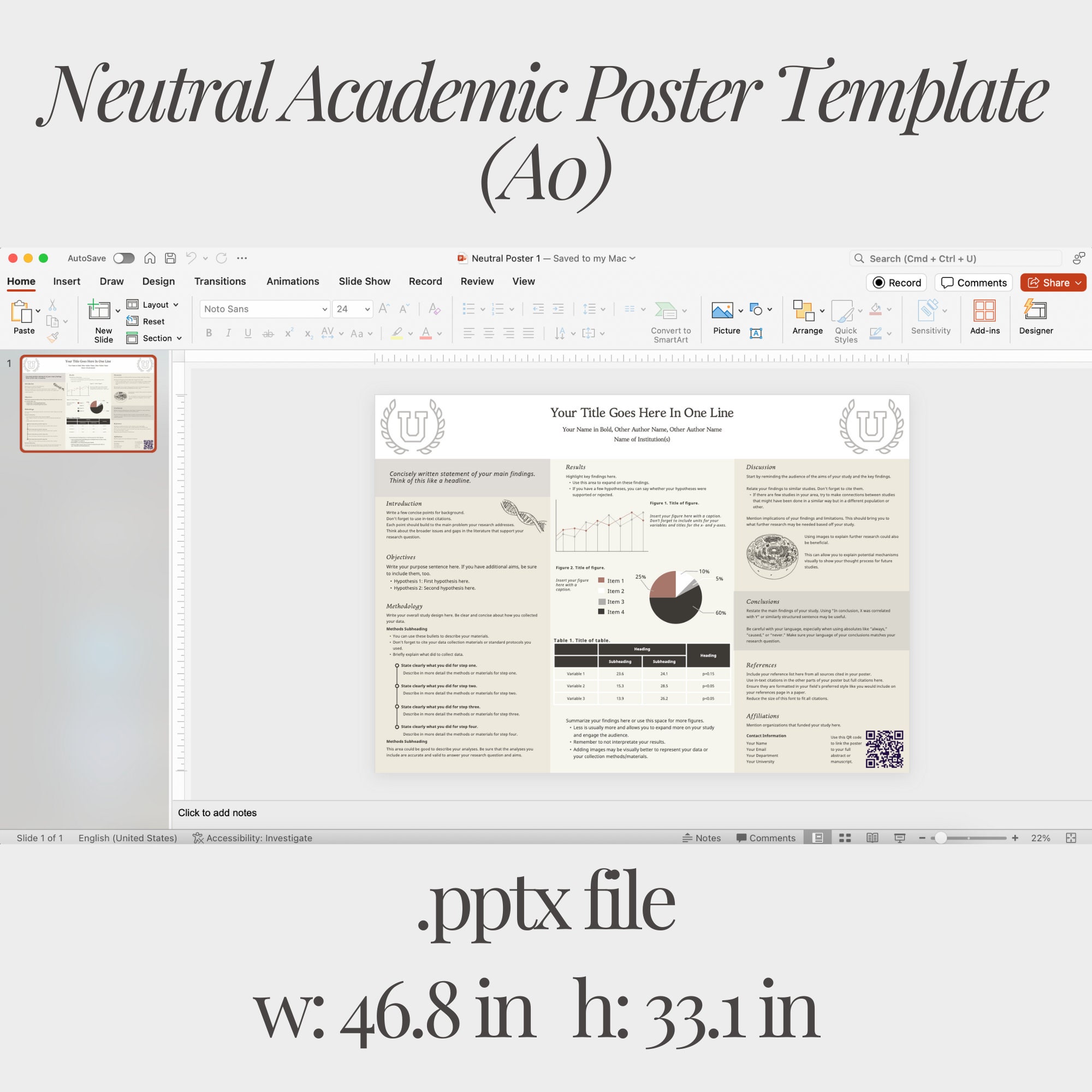 Modern Academic Poster Template, Scientific Conference (PPTX Digital ...