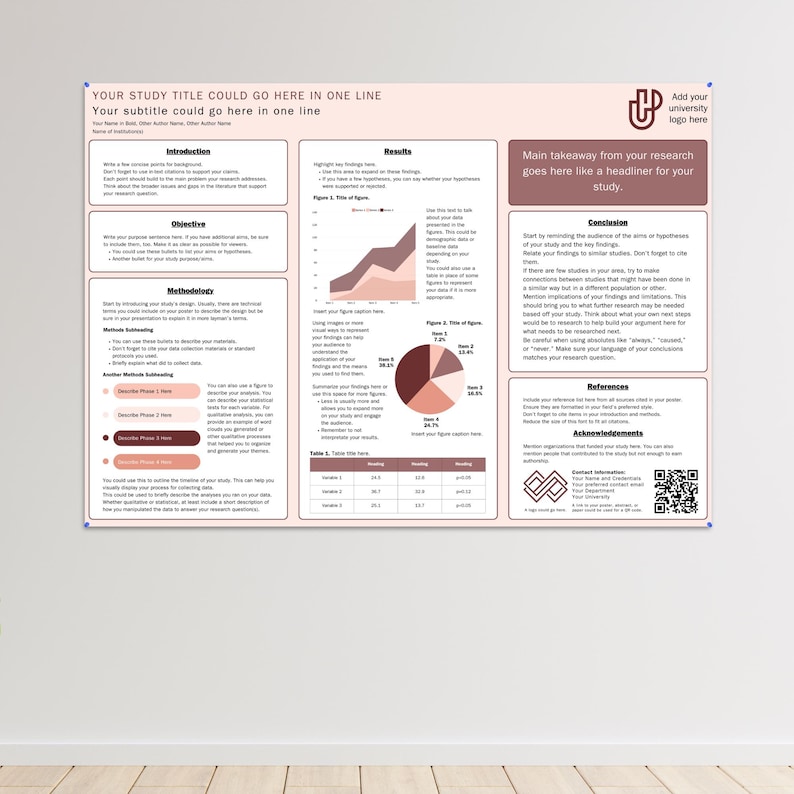Pink Mauve Academic Poster Template A0, Powerpoint Template for ...