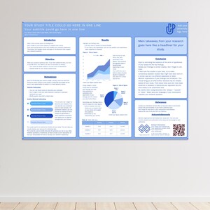 Blue Academic Poster Template A0, Powerpoint Template for Scientific ...