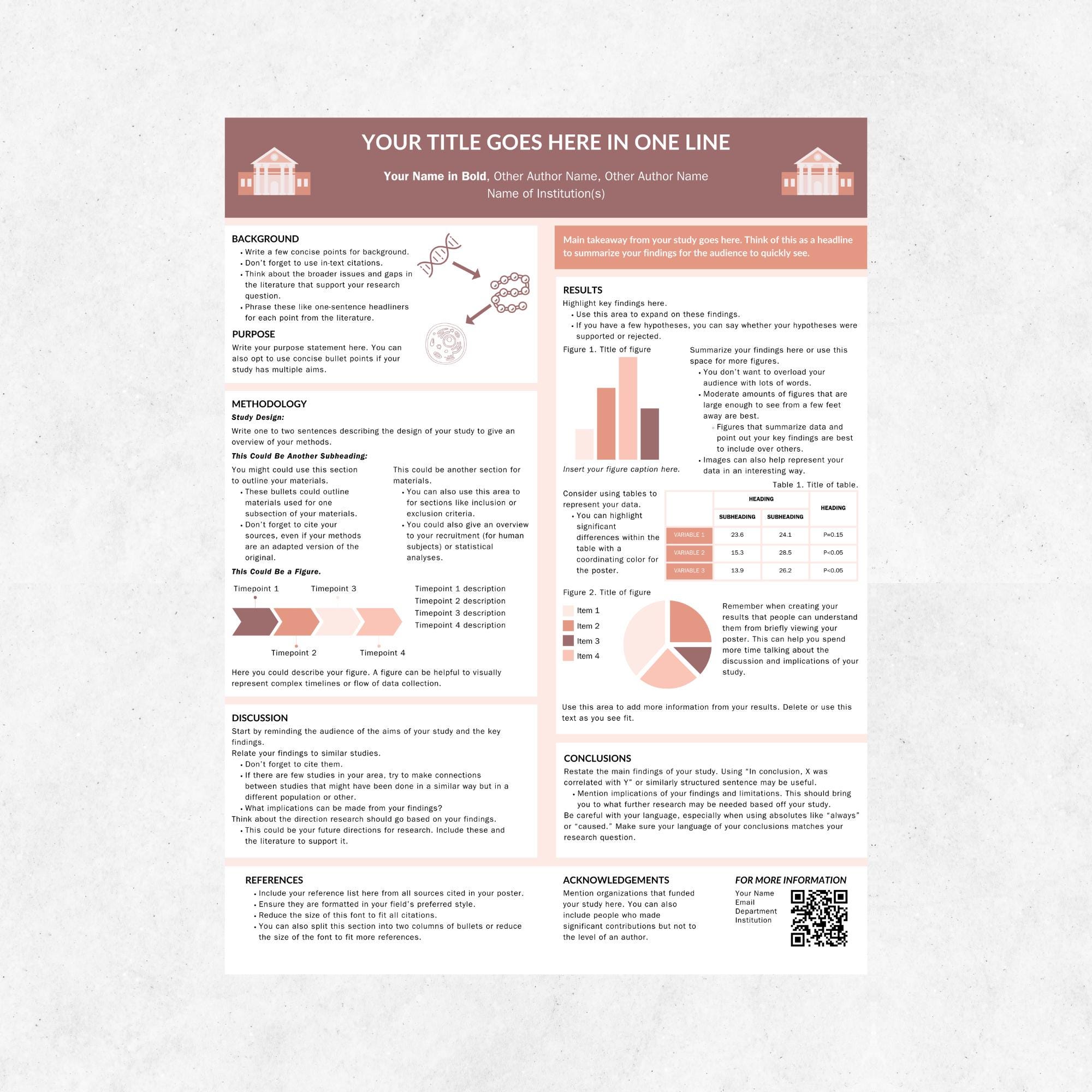 Pink Academic Poster Template, Vertical A0, Powerpoint Template for ...