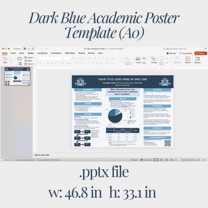 Dark Blue Academic Poster Template A0, Powerpoint Template for ...
