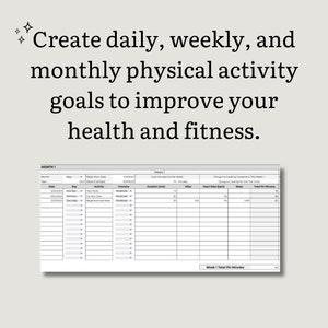 Physical Activity Log, Fitness Tracker Google Sheets (digital Download ...