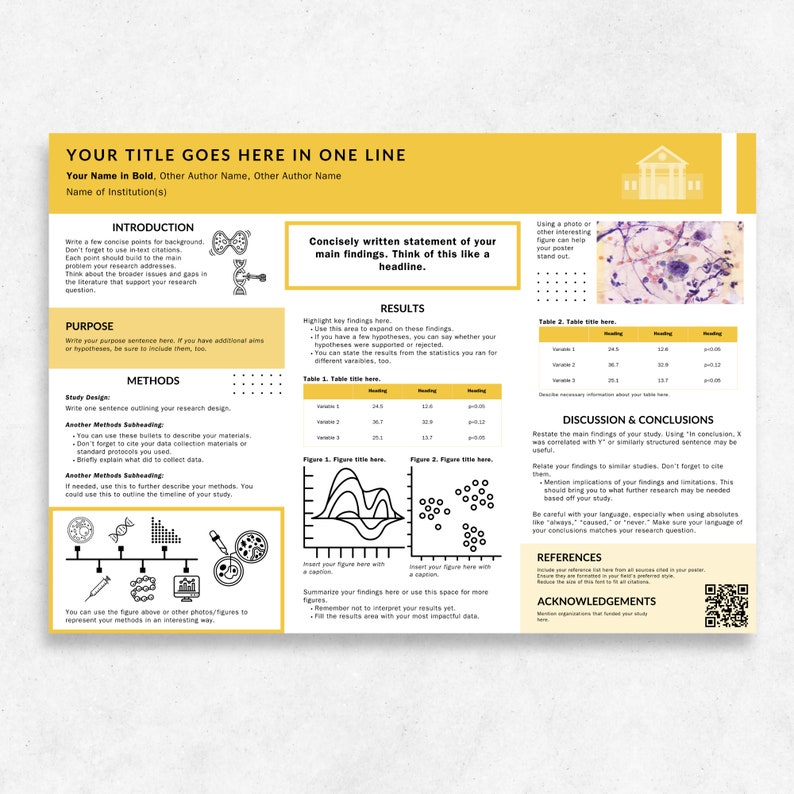 Yellow Scientific Poster, Poster Template A0, Powerpoint Template for ...