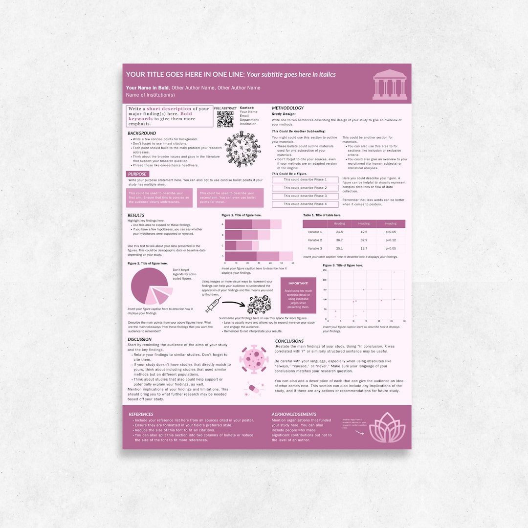 Pink Magenta Research Poster Template, Scientific Phd Presentation ...
