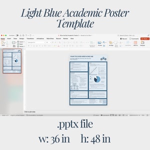 Blue Academic Poster Template A0, Powerpoint Template for Scientific ...