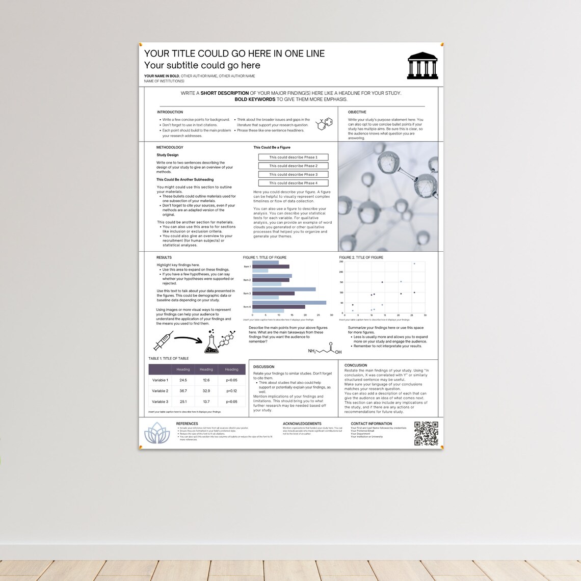 Vertical Academic Poster Template A0, Scientific Conference (PPTX File ...