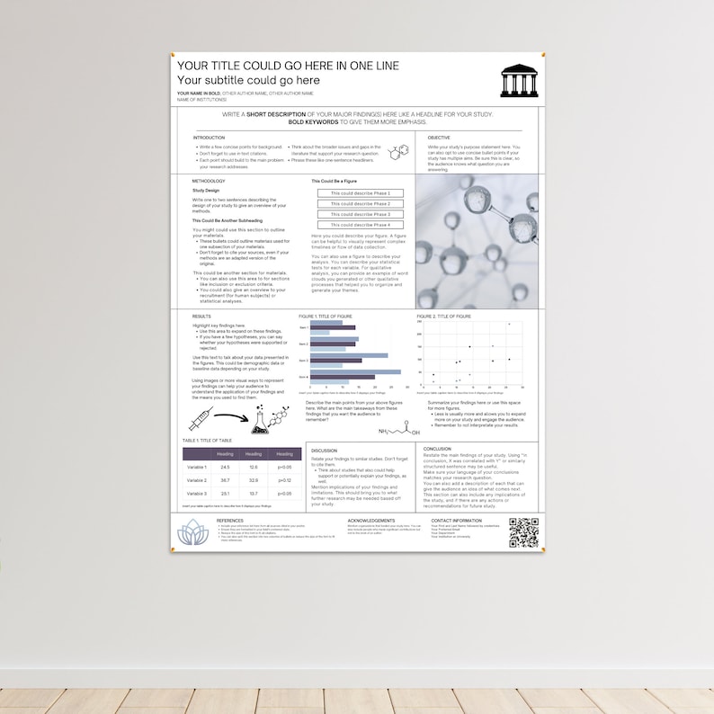 Modern Vertical Academic Poster Template A0, Powerpoint Template for ...