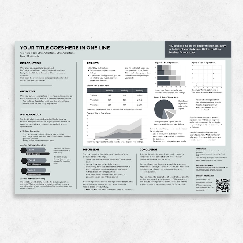 Gray Academic Poster Template, Research Conference Presentation (PPTX ...