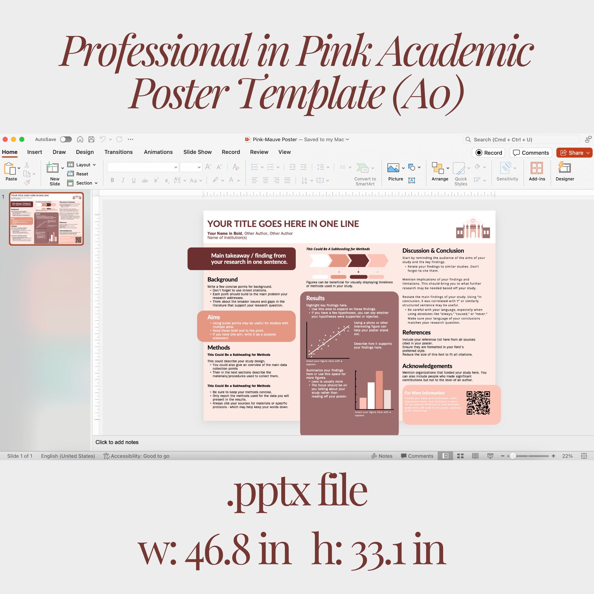 Pink Mauve Academic Poster Template A0, Powerpoint Template for ...