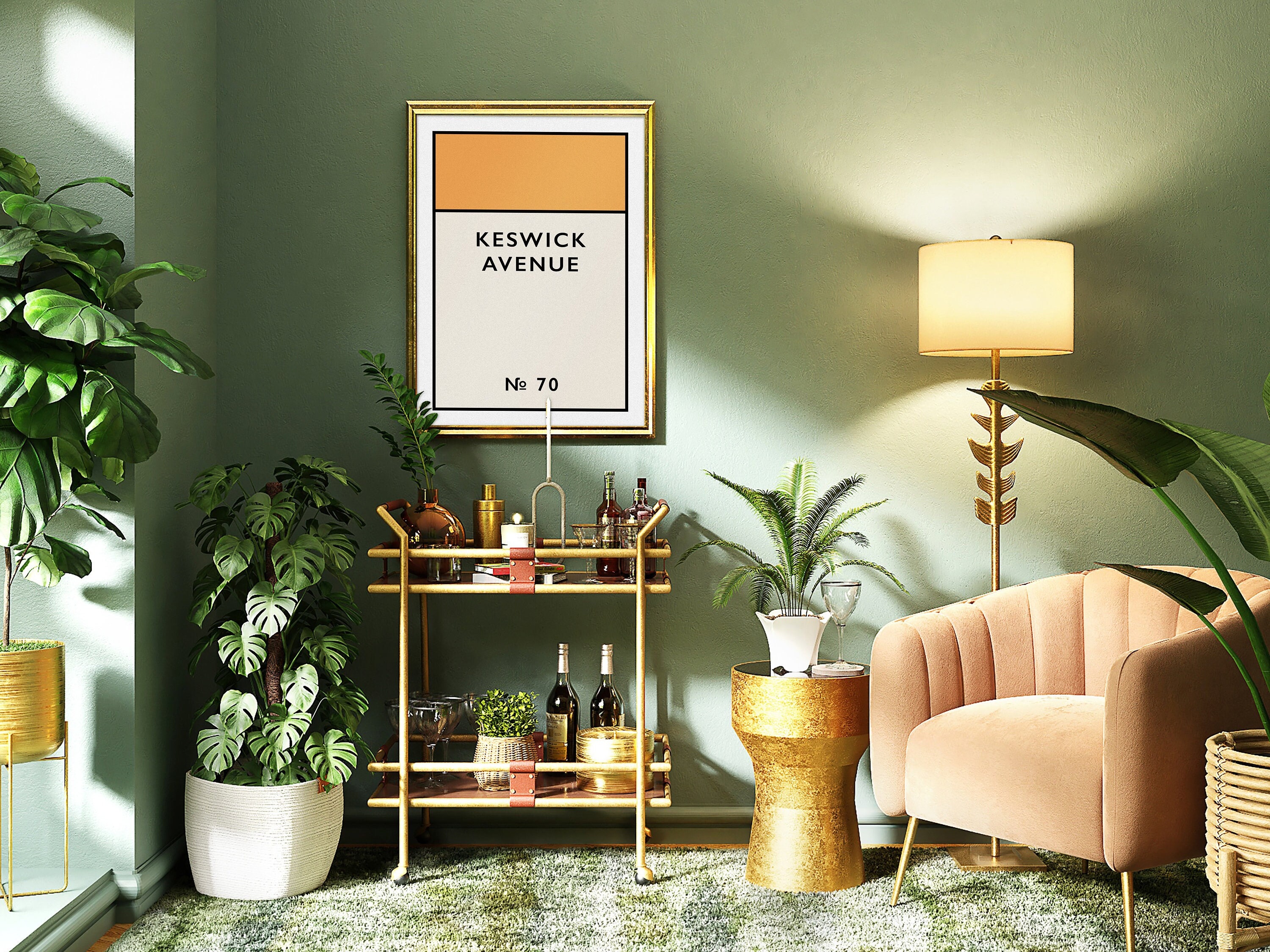 Customised Monopoly-style Address Poster Personalised Home Decor ...