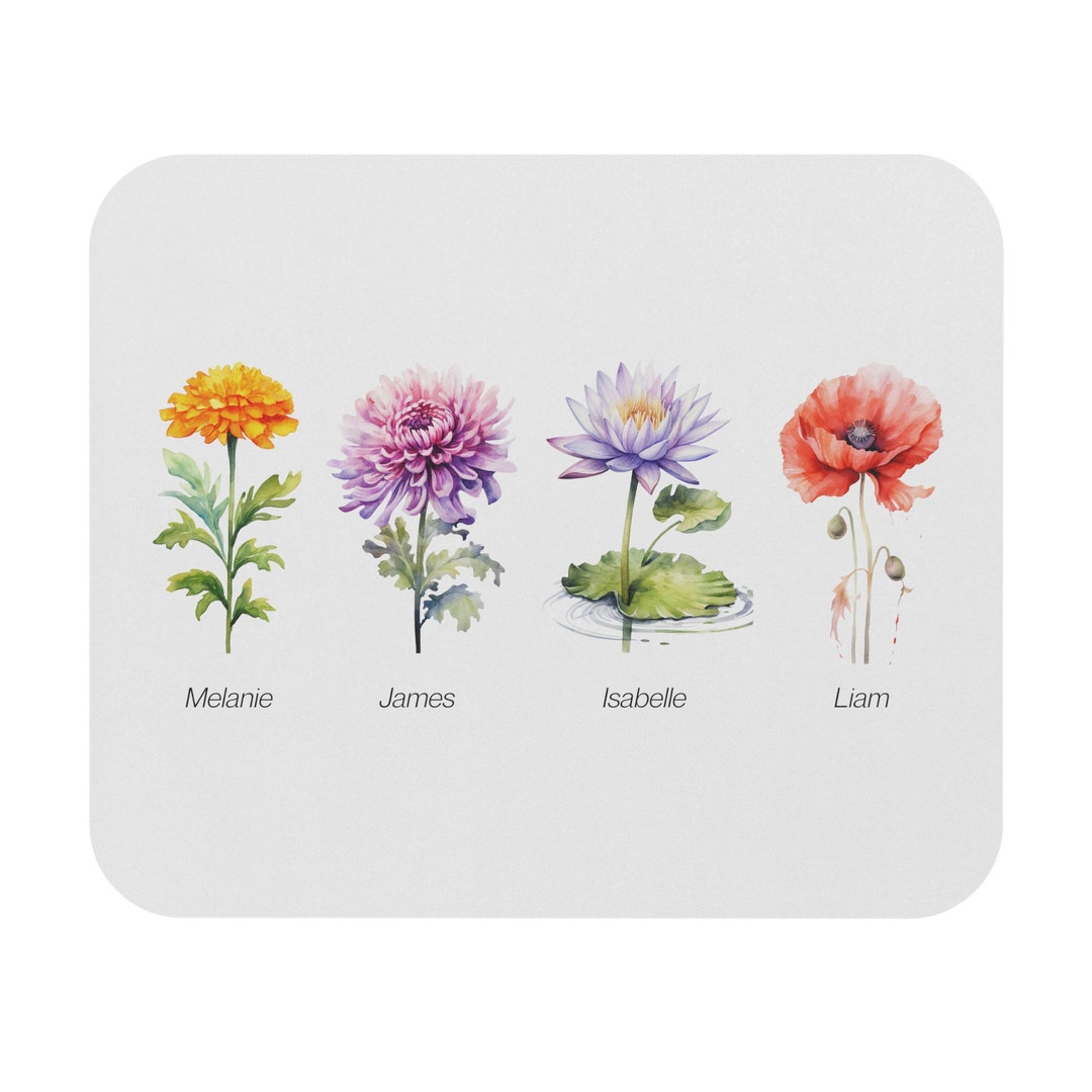 Custom Birth Flower Mouse Pad Custom Mouse Pad Cute Mouse - Etsy