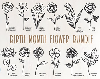Birthmonth Svg Bundle Flower Svg Birth Flower Svg Floral - Etsy