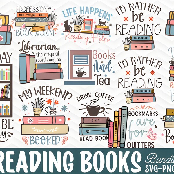 Reading Svg - Etsy