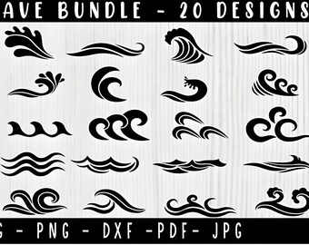 Wave Svg, Wave Svg Bundle, Wave Cut File, Wave Svg Cut File, Clipart ...