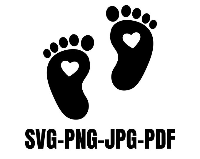 Baby Footprint Svg, Baby Feet Svg Instant Download Svg, Png, Jpg, Pdf ...